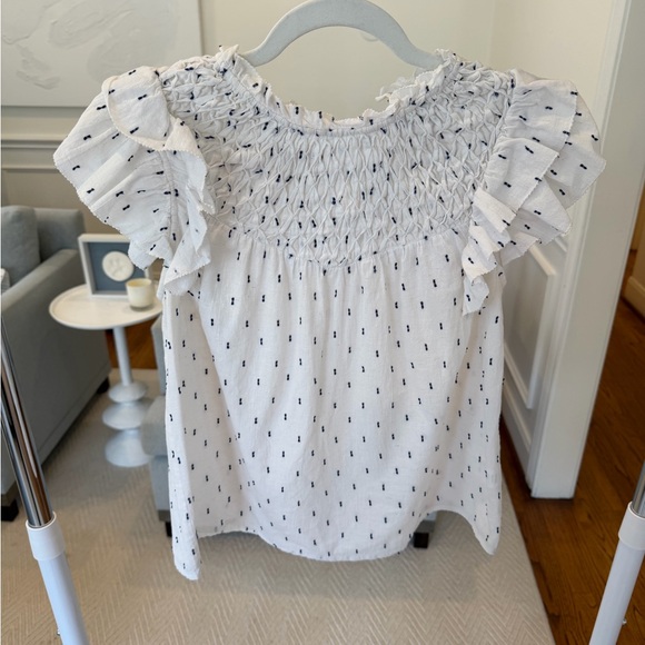 SAYLOR | Tops | Saylor Ivory Blouse With Blue Accents | Poshmark